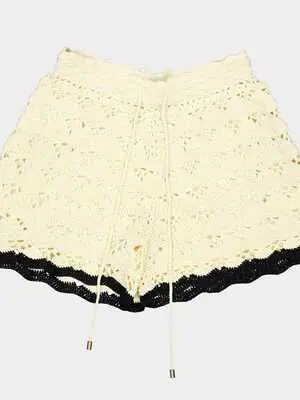 Zimmermann Aster Crochet Shorts - Beige