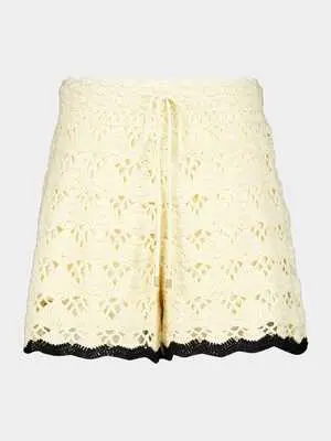 Zimmermann Aster Crochet Shorts - Beige