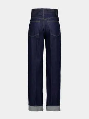 FRAME Dark Trapunto Denim Trousers