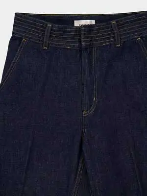 FRAME Dark Trapunto Denim Trousers