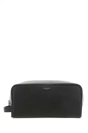Saint Laurent Leather Beauty Case - Black