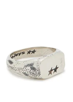 TWOJEYS Elongated Sterling -plated Brass Signet Ring