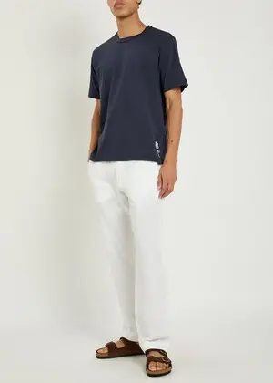Nn07 Jett Printed Cotton T-shirt - Navy