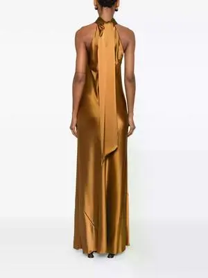 Galvan Sienna Satin Halterneck Gown