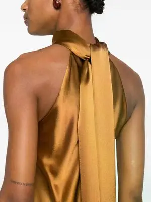 Galvan Sienna Satin Halterneck Gown