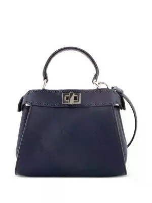 Fendi Selleria Peekaboo Iseeu Bag Leather Petite Satchel - Blue