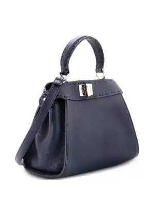 Fendi Selleria Peekaboo Iseeu Bag Leather Petite Satchel - Blue