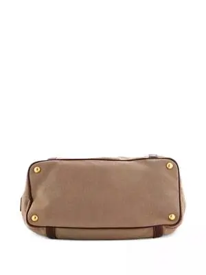 Prada Convertible Canvas And Leather Tote Bag