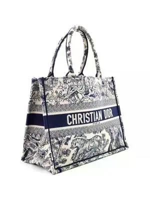 Dior Embroidered Canvas Medium Tote Bag