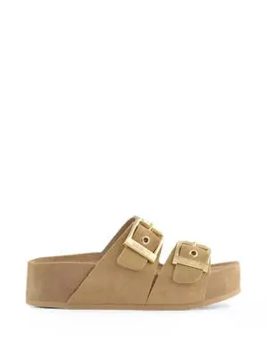 COLORS OF CALIFORNIA Dune Buckle-fastening Platform Sandals - Neutrals