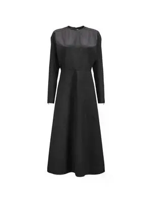 Victoria Beckham Dolman Long-sleeve Midi Dress - Grey
