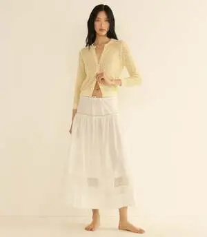 DÔEN Diane Cardigan In Pointelle