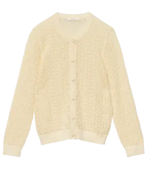 DÔEN Diane Cardigan In Pointelle