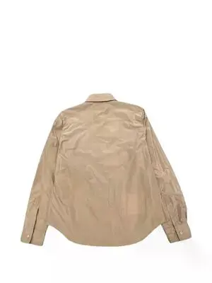 Aspesi Curved Hem Press-stud Shirt - Neutrals