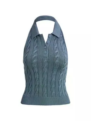 Ralph Lauren Cable-knit Halterneck Sweater - Blue