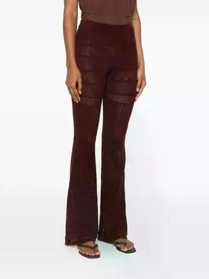 Patrizia Pepe Pointelle-knit Flared Trousers