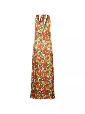 ALESSANDRO ENRIQUEZ Strawberry Print Maxi Dress - Red