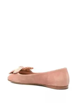 PALOMA BARCELO Flower Appliqué Ballet Flats