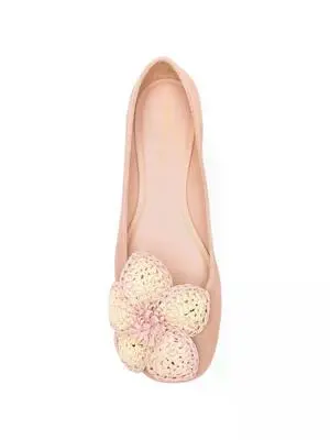 PALOMA BARCELO Flower Appliqué Ballet Flats