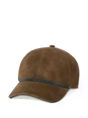 Brunello Cucinelli Suede Baseball Cap With Monili Embellishment