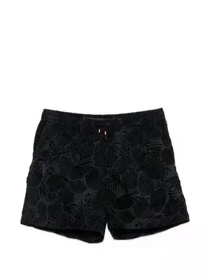 RRD Roberto Ricci Designs Dark Floral Print Drawstring Shorts - Blue