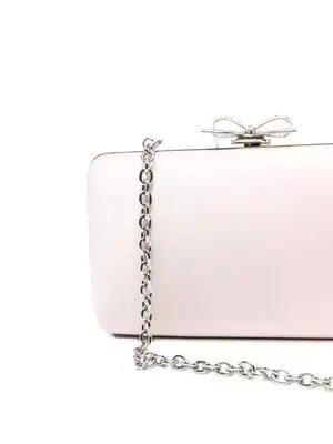 SELF-PORTRAIT Satin Mini Clutch Bag With Embellished Bow