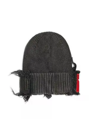 DIESEL® Logo-patch Frayed Beanie Hat