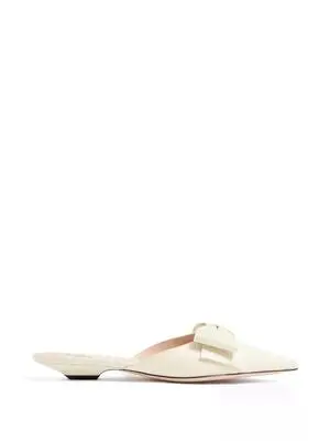 Valentino Garavani Bow Detail Kidskin Mules - Neutrals