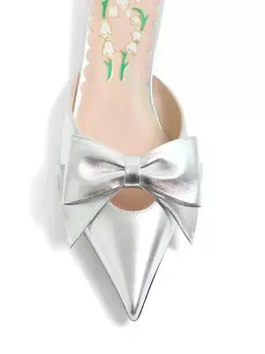 Valentino Garavani Laminated-nappa Bow Mules