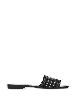 Karl Lagerfeld Skoot Iii Border Flat Sandals - Black