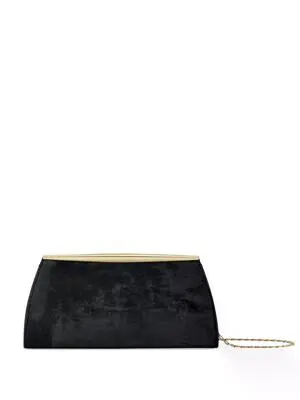 Tyler Ellis Suzannah Crushed-velvet Clutch Bag - Black