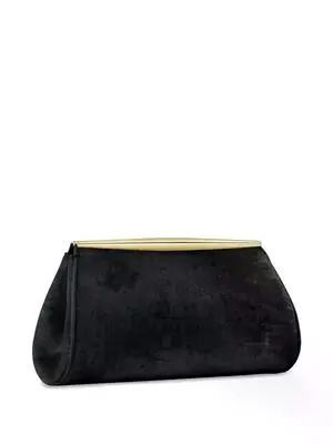 Tyler Ellis Suzannah Crushed-velvet Clutch Bag - Black
