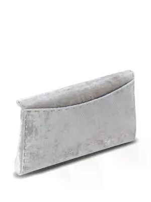 Tyler Ellis Small Lee Pouchet Velvet Clutch Bag - Grey