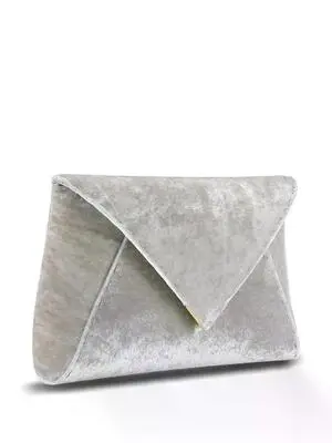 Tyler Ellis Small Lee Pouchet Velvet Clutch Bag - Grey
