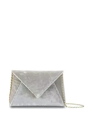 Tyler Ellis Small Lee Pouchet Velvet Clutch Bag - Grey