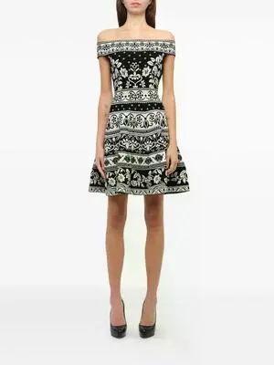 Alexander McQueen Floral Mini Dress - Black
