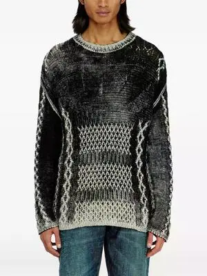 DIESEL® Oval D Cable Knit Sweater