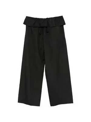 Enza Costa Peplum Drawstring Trousers - Black