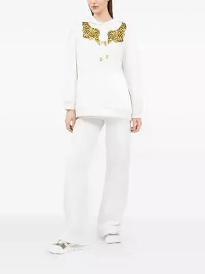 Roberto Cavalli Tiger Patch Hoodie - White