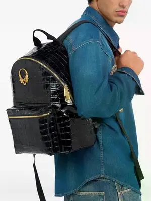Roberto Cavalli Crocodile-effect Tiger Tooth Backpack