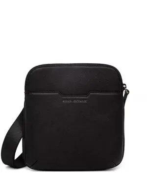 Armani Exchange Logo Print Messenger Bag - Black