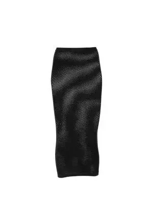 Wardrobe.NYC Mesh Midi Skirt - Black