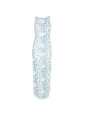 Erdem Gathered Floral Maxi Dress - White