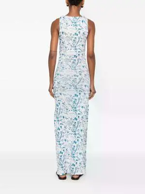 Erdem Gathered Floral Maxi Dress