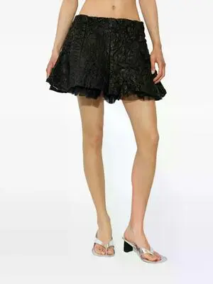 AVAVAV Crinkled Tulle Trim Mini Skirt - Black
