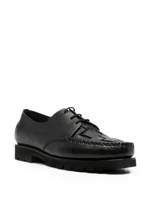 Hereu Woven-panel Derby Shoes - Black
