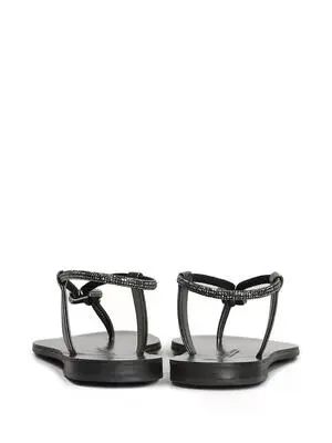 NICOLAS LAINAS Crystal Embellished Thong Sandals