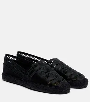 Tory Burch Open Weave Espadrilles - Black