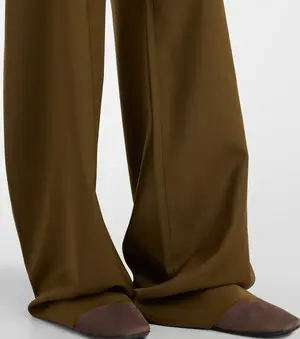 Max Mara Wool Wide-leg Pants - Green