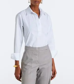 Max Mara Cotton-blend Poplin Shirt - White